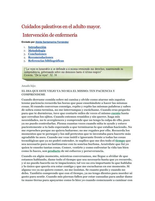 Flashcards de Cuidados paleativos en el adulto mayor | Por Aida Ortiz | uDocz