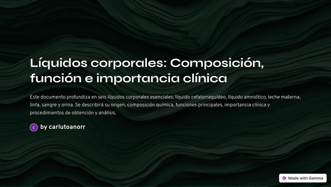 Liquidos corporales Composicion funcion e importan | Carlos | uDocz