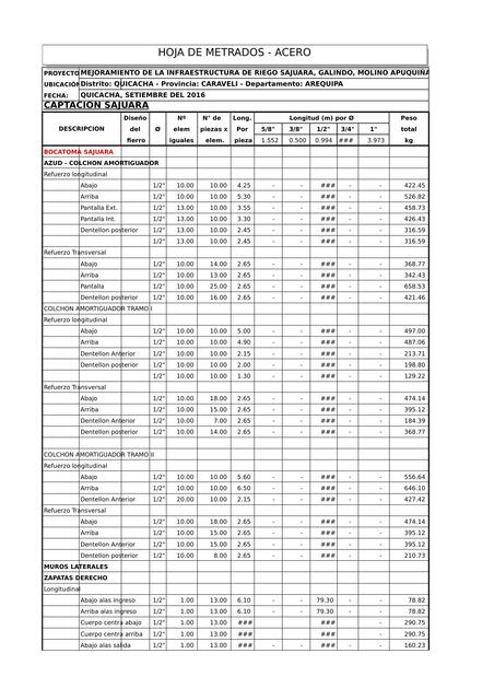 Planilla De Metrados | Deyvis Mendoza Moscoso | uDocz