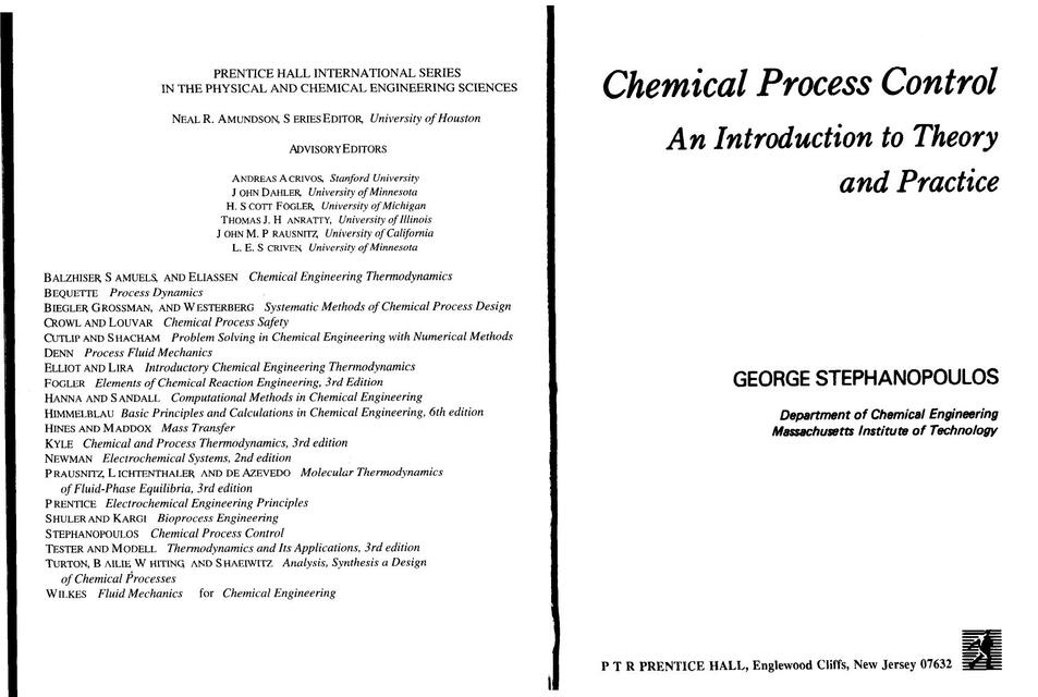 Chemical Process Control An Introduction | Aaron | uDocz
