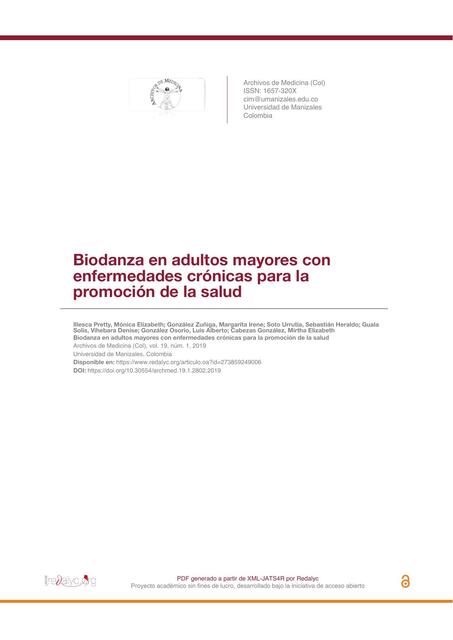 Biodanza en adultos mayores conenfermedades crónicas para lapromoción ...