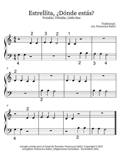 Estrellita Dónde estás Clase de Piano desde cero | karen | uDocz