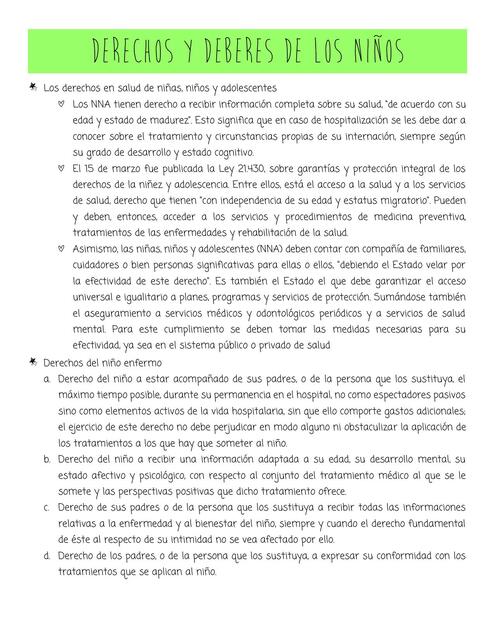 Flashcards de Debere y derechos de los niños | Por Clau_enfermera | uDocz