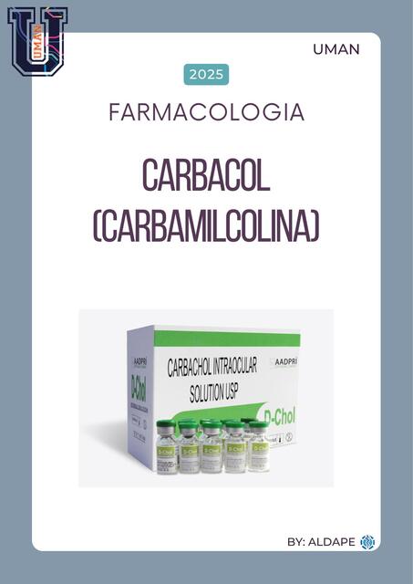 CARBACOL(carbamilcolina) FARMACOLOGIA | Aldapemed | uDocz