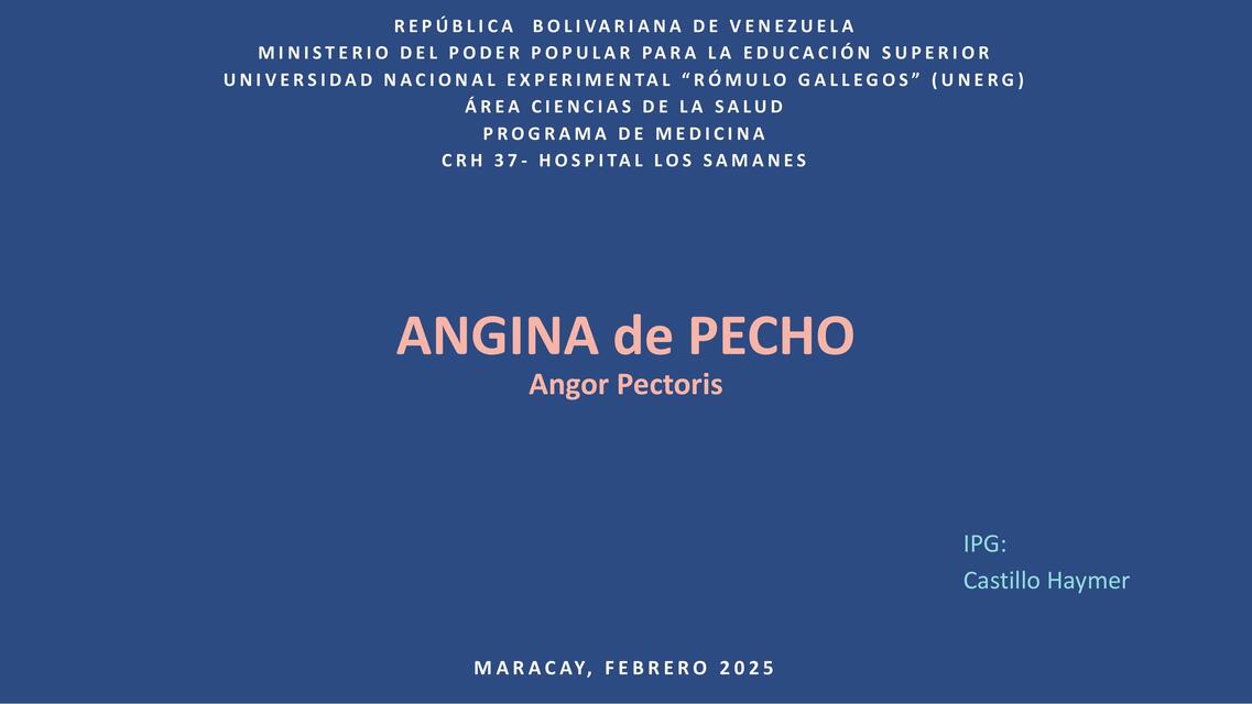 angina de pecho- Medicina Interna | Haymer Castillo | uDocz