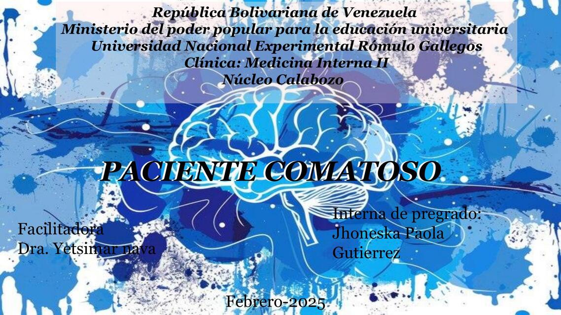 SEMINARIO M I PACIENTE COMATOSO final 1 | Jhoneska Paola | uDocz