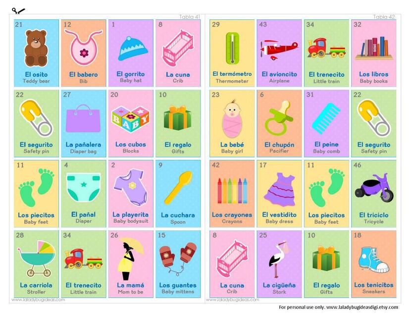 LoteriaBaby IngEsp Tableros JPEG 41a60 2 | angela ornelas | uDocz