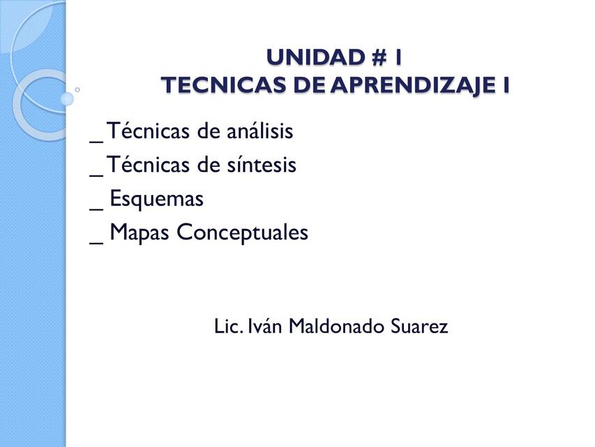 Tema 1 Tecnicas de analisis Lic Ivan Maldonado Sua | Ivan Julio | uDocz