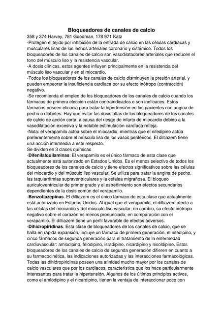 Bloqueadores de canales de calcio | YAEL JOSHUA GARAY ROJO | uDocz