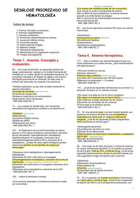 HEMATOLOGÍA Fijas | Carolina Chafloque | uDocz