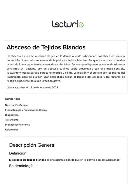 Dermatología lecturio Absceso de Tejidos Blandos L | Briggitte Yamilé ...