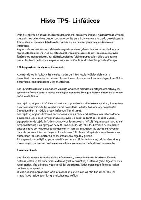 Histo TP5 Linfaticos 1 | SOL RACIGH | uDocz