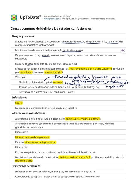 Causes of delirium and confusion | Hector Trujillo Gonzales | uDocz