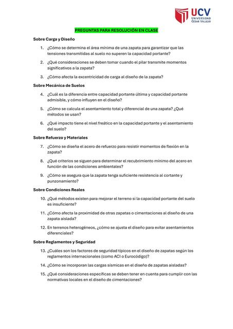 PREGUNTAS PARA RESOLUCIÓN EN CLASE | Leidy Ponte Villanueva | uDocz