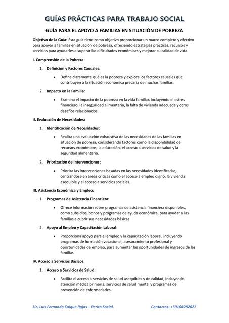 GUÍA PARA EL APOYO A FAMILIAS EN SITUACIÓN DE POBR | Daiana | uDocz