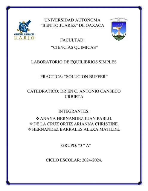 Practica de Laboratorio: "Solución Buffer" | De La Cruz Ortiz Arianna ...