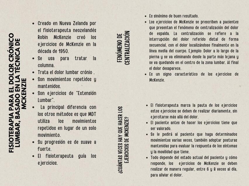 Fisioterapia para el dolor Crónico lumbar Basado e | Maria | uDocz