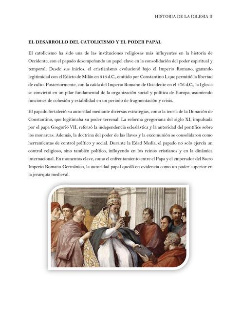 Desarrollo del Catolicismo y Poder Papal | Rut Laybelis Encarnacion | uDocz