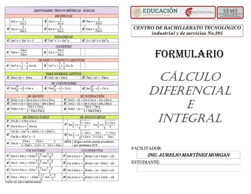 FORMULARIO CALCULO 10 09 | Hanna Cort | uDocz