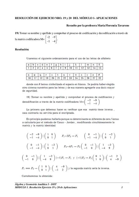 RESOLUCION EJERCICIO 19 y 20 de MODULO 1 APLICACIO | sofitaisdev | uDocz
