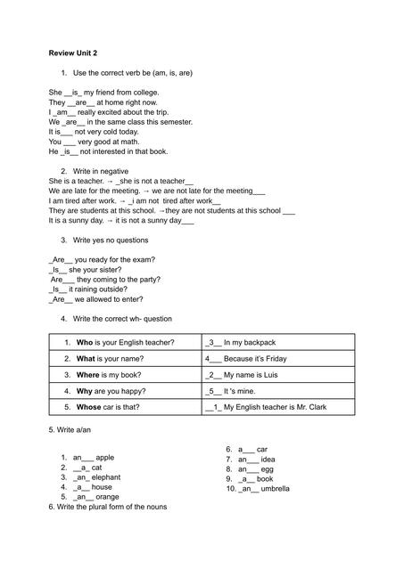 Review Unit 2 | Manuel | uDocz