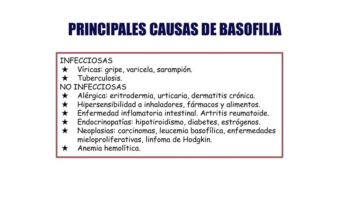 PRINCIPALES CAUSAS DE BASOFILIA | Lupita | uDocz