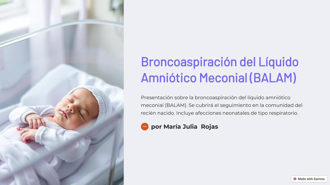 Broncoaspiracion del Liquido Amniotico Meconial BA | Marshall lee | uDocz