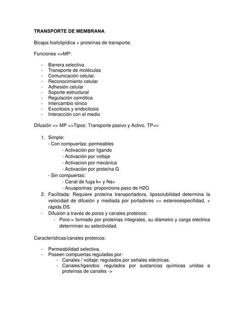 TRANSPORTE DE MEMBRANA | Alex Camilo | uDocz