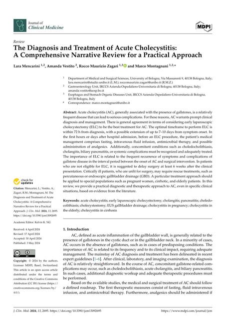 The Diagnosis and Treatment of Acute Cholecystitis:A Comprehensive ...