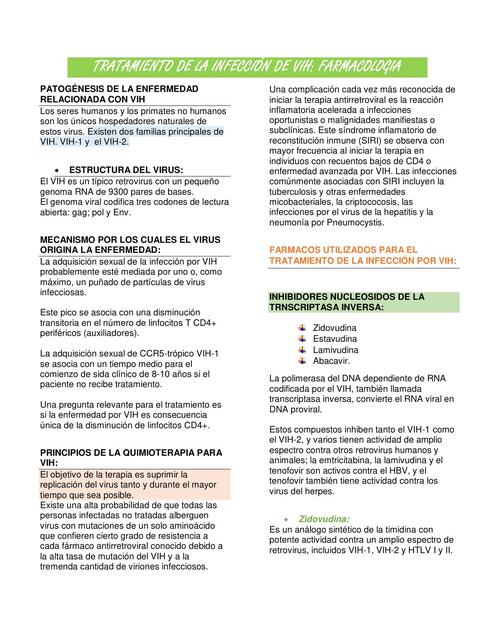 TRATAMIENTO DE LA INFECCIÓN DE VIH del libro Goodman & Gilman ...