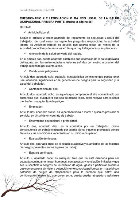 CUESTIONARIO 2 | Fidel Ortega | uDocz