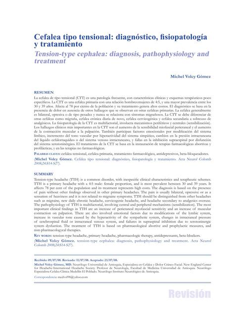 Flashcards de Cefalea tipo tensional: diagnóstico, fisiopatología y ...