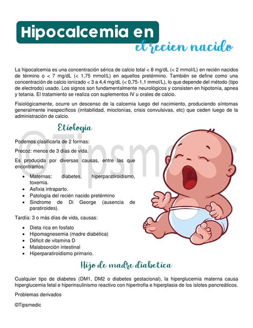Hipocalcemia en pediatría | Tips Medic | uDocz