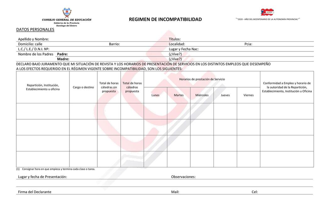 REGIMEN DE INCOMPATIBILIDAD CGE | Silvina | uDocz