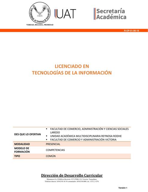 LICENCIADO EN TECNOLOGIAS DE LA INFORMACION Rodhe | Alejandro | uDocz