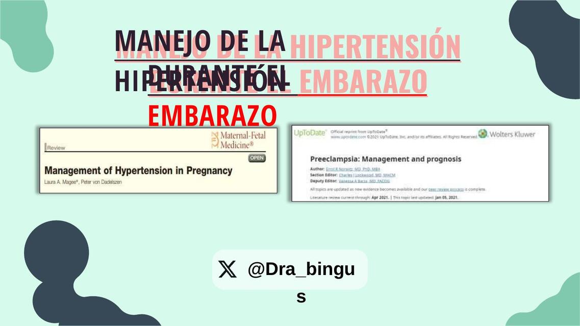 MANEJO PREECLAMPSIA | Dr. Bingus | uDocz