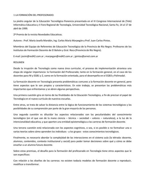 Flashcards de 18 LA FORMACIÓN DEL PROFESORADO | Por Julio | uDocz