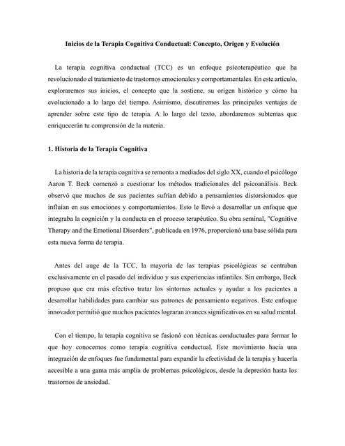 Inicios De La Terapia Cognitiva Conductual Concepto Origen Y 3485