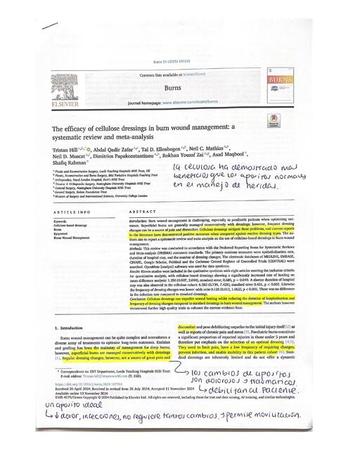 The efficacy of cellulose dressings in burn wound | Triana Alonso Leigh ...