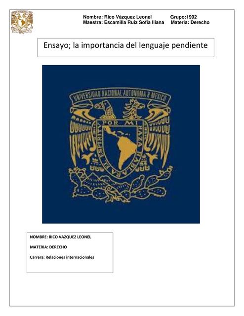 ENSAYO Que es la LENGUA | LEonel Rico | uDocz