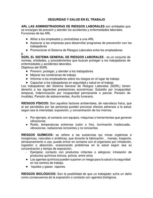 SEGURIDAD Y SALUD EN EL TRABAJO | Sofía | uDocz