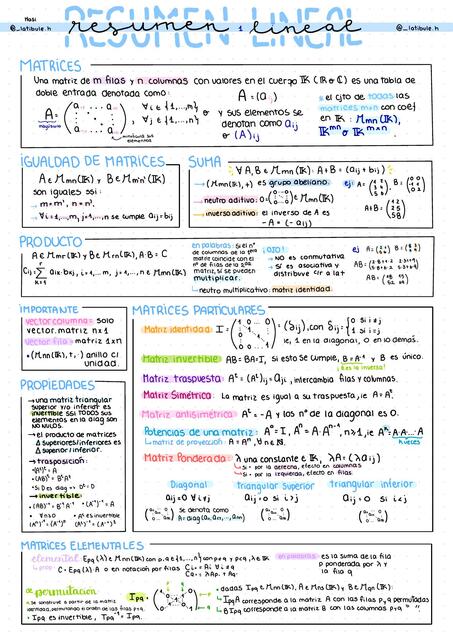 Resumen Álgebra Lineal COMPLETO | Hasibi Maroe | uDocz