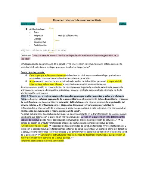 resumen catedra 1 salud comunitaria | Jennifer Campos Aguayo | uDocz