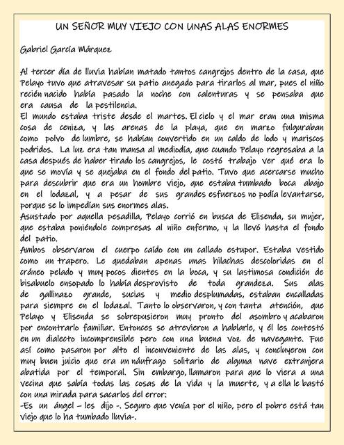 7 UN SEÑOR MUY VIEJO CON UNAS ALAS ENORMES | Iznayana | uDocz