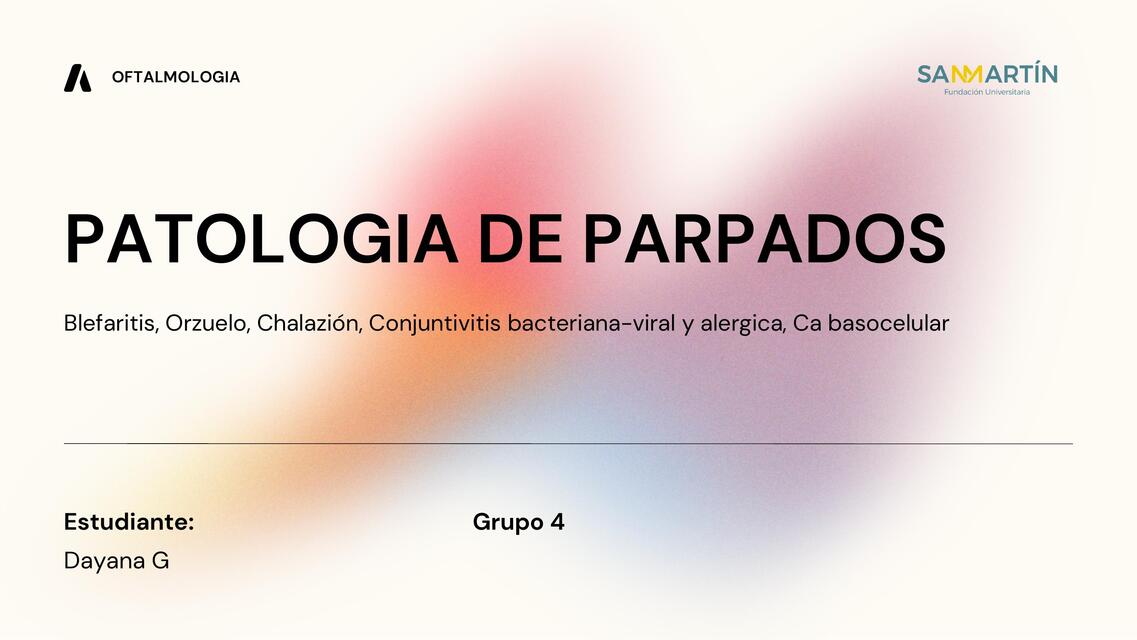 Patologia de parpados | Dayana G. | uDocz
