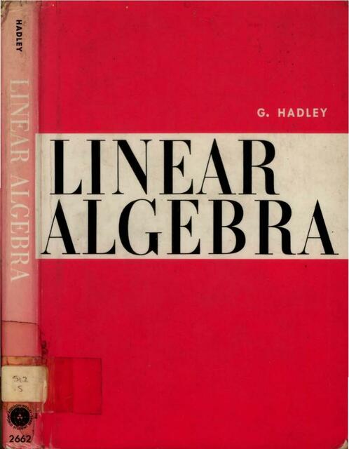 Linear Algebra (Hadley) | Jan Li | uDocz