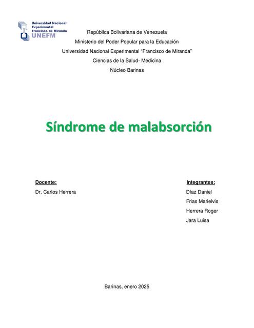 Tema 4 U3 Síndrome de Malabsorción | alejandra alvarez | uDocz
