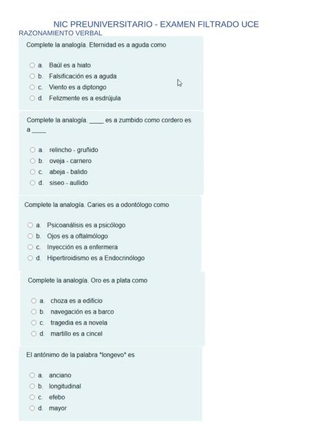 EXAMEN UCE PRUEBA FILTRADA 2025 pdf | Paula | uDocz