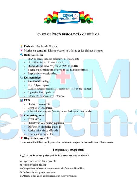 CASO CLINICO FISOLOGIA CARDICA | uDocz