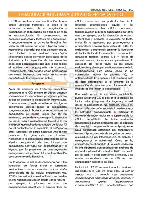 Coagulación Intravascular Diseminada_CID | Notas médicas | uDocz